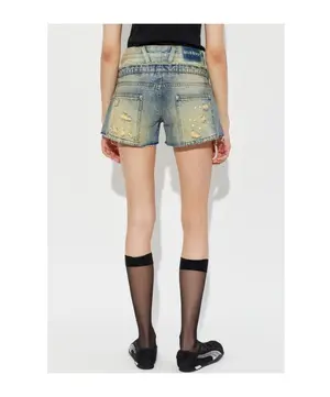 MISBHV Distressed Layered Shorts