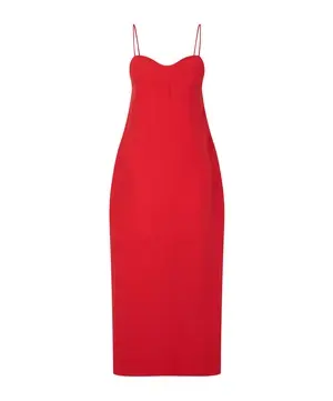 RÓHE Dahippa Cotton Dress With Corset Detail - Red
