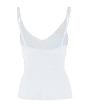 P.a.r.o.s.h Ribbed Knit V-neck Top - White