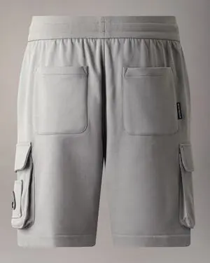 Moose Knuckles Drawstring Cargo Shorts With Ribbed Waistband And Cuffs - Gray