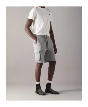 Moose Knuckles Drawstring Cargo Shorts With Ribbed Waistband And Cuffs - Gray