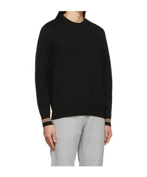 Burberry Icon Stripe Trim Knit Sweater