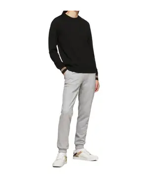 Burberry Icon Stripe Trim Knit Sweater