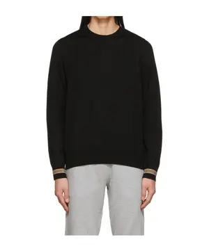 Burberry Icon Stripe Trim Knit Sweater