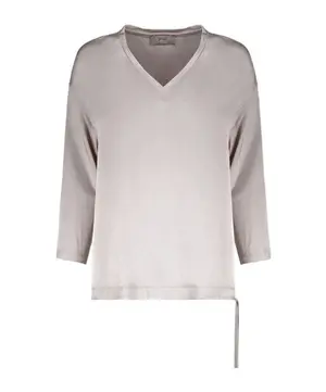 Herno V-neck Blouse With Drawstring Detail