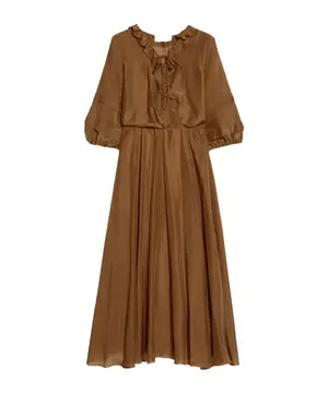 IBLUES Long Silk-blend Muslin Dress