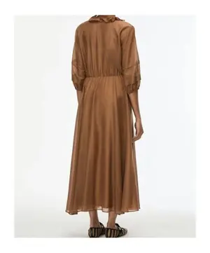 IBLUES Long Silk-blend Muslin Dress