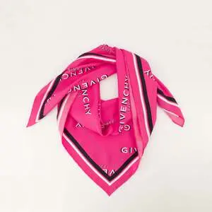 Givenchy Paris Shadow Signature Printed Square Scarf - Pink