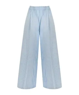 SEMICOUTURE Embroidered Wide-leg Pants