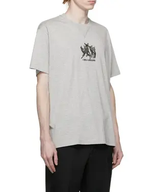 Burberry Deer-embroidered Cotton T-shirt - Gray