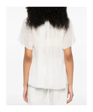 FORTE_FORTE Embroidered Floral Short Sleeve Blouse