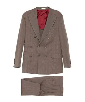 Brunello Cucinelli Double-breasted Tailored Suit - Gray