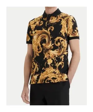 Versace Baroque-print Polo Shirt