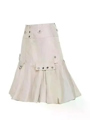 Rokh Puff-hem Mini Skirt With Button Embellishments