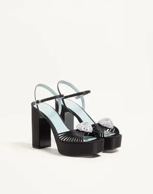 Valentino Garavani Coeur Royal Platform Sandals In Satin 115mm