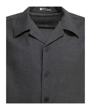 Auralee Cashmere Collared Short-sleeved Shirt