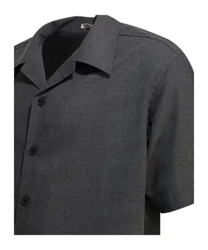 Auralee Cashmere Collared Short-sleeved Shirt