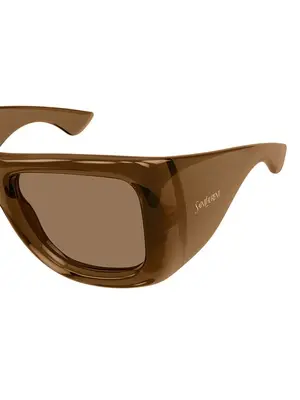 Saint Laurent Howl Rectangular Sunglasses - Brown
