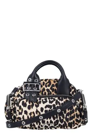 GANNI Mini Leopard-print Buckle Detail Handbag