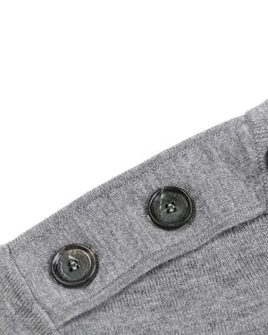 Burberry Long Sleeve Crew Neck Sweater With Button Detailing