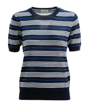 P.a.r.o.s.h Striped Short-sleeve Wool T-shirt - Black