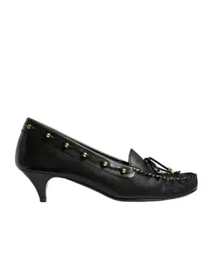Khaite Round Toe Low Heel Leather Pumps - Black