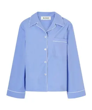 RÓHE Jasmin Cotton Poplin Shirt - Blue