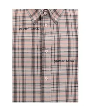 Off-White Check Logo Shirt - Nude