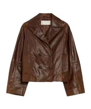 IBLUES Leather Double-breasted Jacket