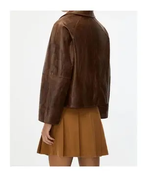 IBLUES Leather Double-breasted Jacket