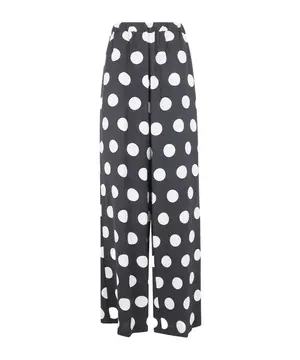 Junya Watanabe Polka-dot Wide Leg Trousers - Black