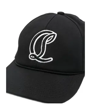 CHRISTIAN LOUBOUTIN Embroidered Logo Baseball Cap - Black
