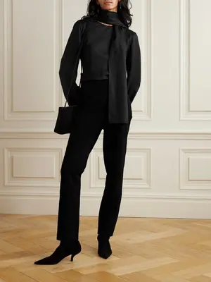 RÓHE Silk Satin Tie-front Shirt