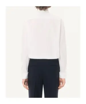 Valentino Garavani Cotton Poplin Shirt With Pleated Plastron And Lace Details