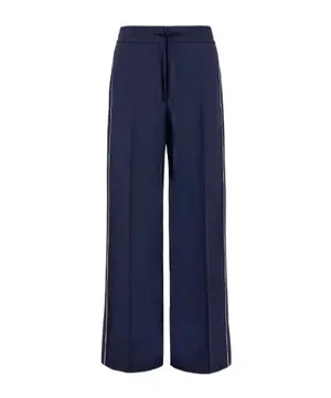 P.a.r.o.s.h Wide-leg Trousers With Contrast Piping - Black