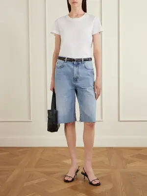 RÓHE Belted Denim Shorts