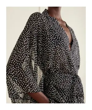 NILI LOTAN Kima Printed Silk-chiffon Kimono Coverup