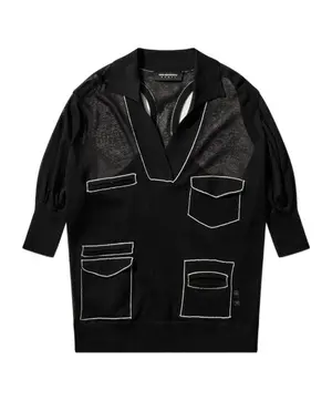 KIKO KOSTADINOV Kreiner Knitted Polo Top - Black