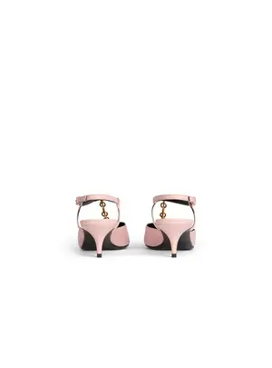 Balmain Leather Sync Chain Slingbacks