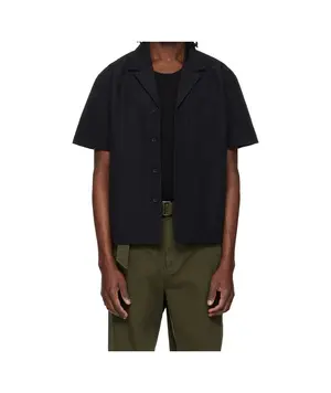 ENTIRE STUDIOS Short-sleeve Camp-collar Shirt - Black