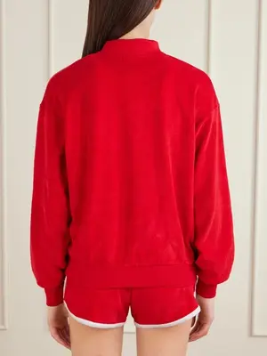 Polo Ralph Lauren Embroidered Cotton Blend Terry Cloth Polo Shirt - Red