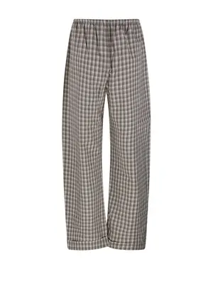 Nanushka Yayoi Gingham Wide-leg Pants