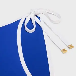 Celine Triomphe Swimsuit Bottom In Matte Jersey - Blue
