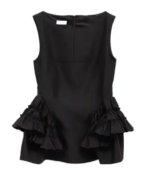 Dries Van Noten Sleeveless Ruffled Top - Black