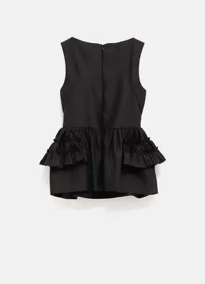 Dries Van Noten Sleeveless Ruffled Top - Black