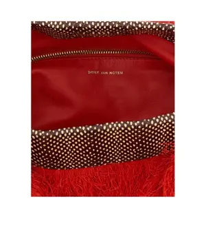 Dries Van Noten Fringed Clutch Bag With Chain Strap