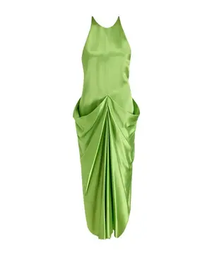 Khaite Kent Draped Halterneck Dress - Absinthe
