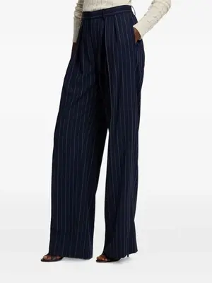 Polo Ralph Lauren Jody Wide Leg Pinstriped Trousers