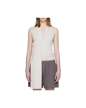 Paloma Wool Sleeveless Asymmetrical Top With Open Back - Grey