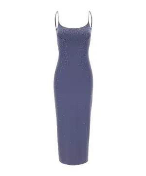 MC2 SAINT BARTH Evy Rhinestone Midi Dress - Blue